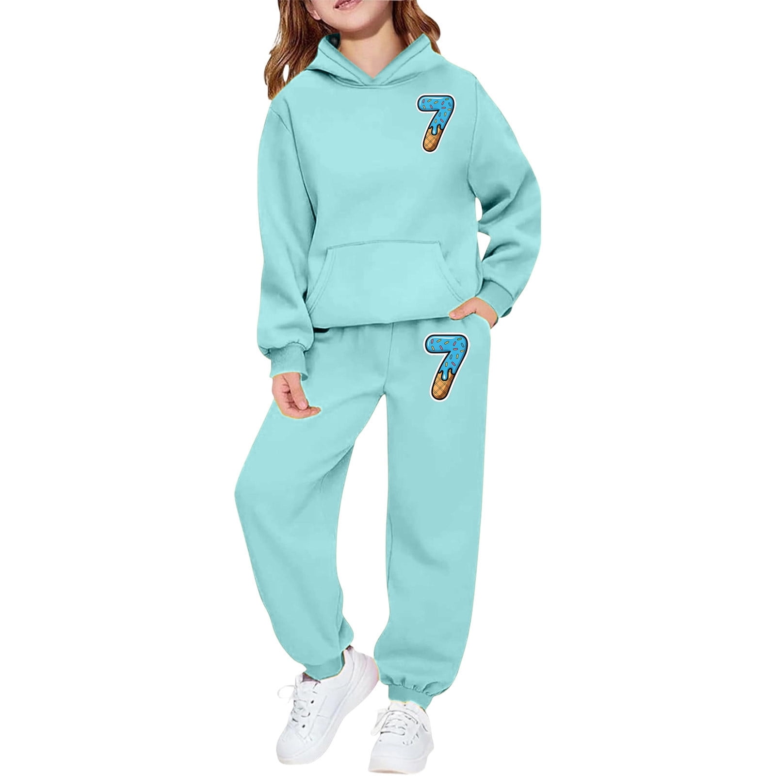 ChaoLingNeng Toddler Sweatsuit 3t Cute Print Round Neck Long Sleeve ...