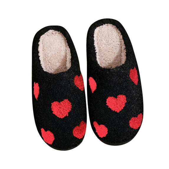 ChaoLingNeng Valentines Day Slippers for Women, Fuzzy Valentines House ...