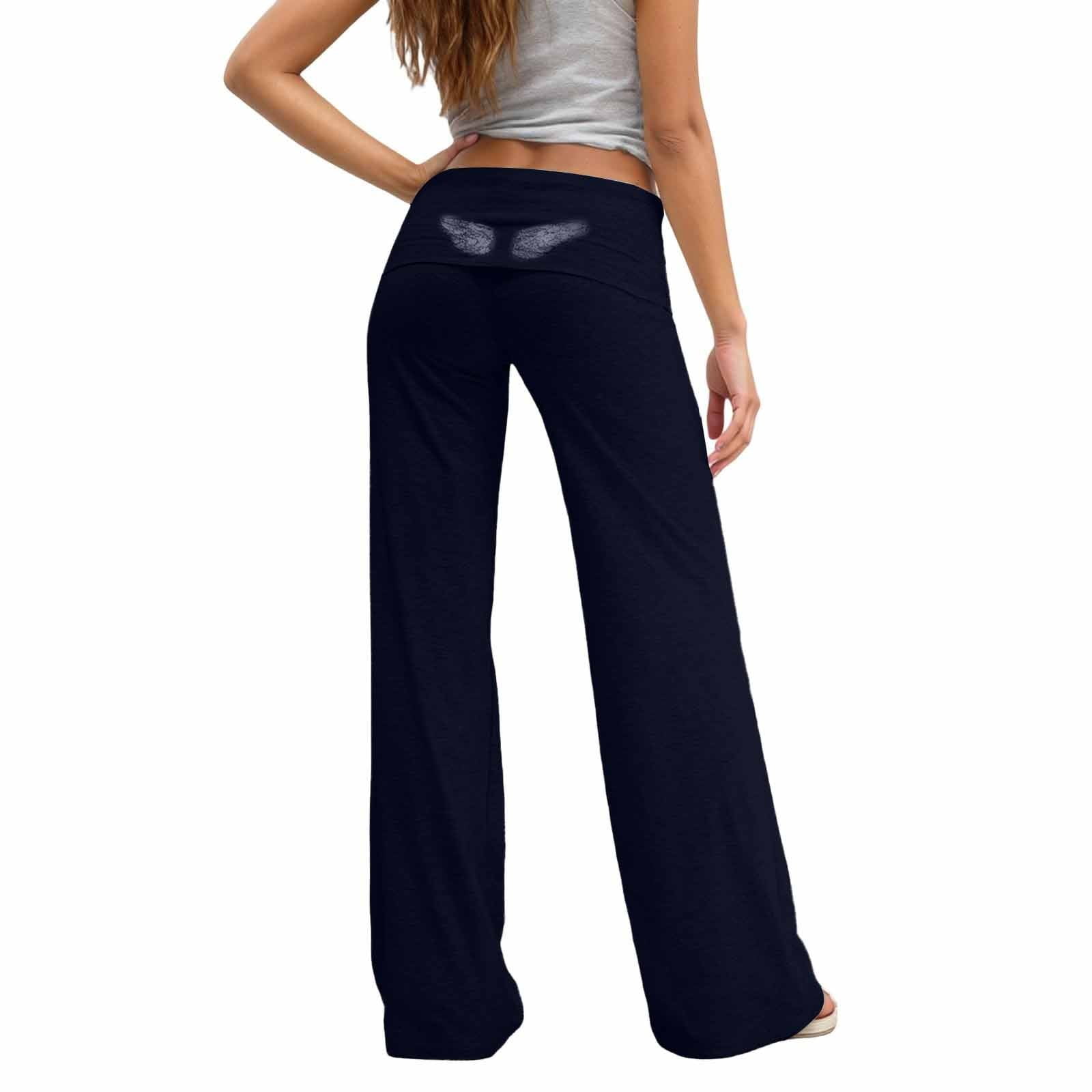 ChaoLingNeng Wide Leg Pants Women Sweatpants, Angel Wing Print Womens ...