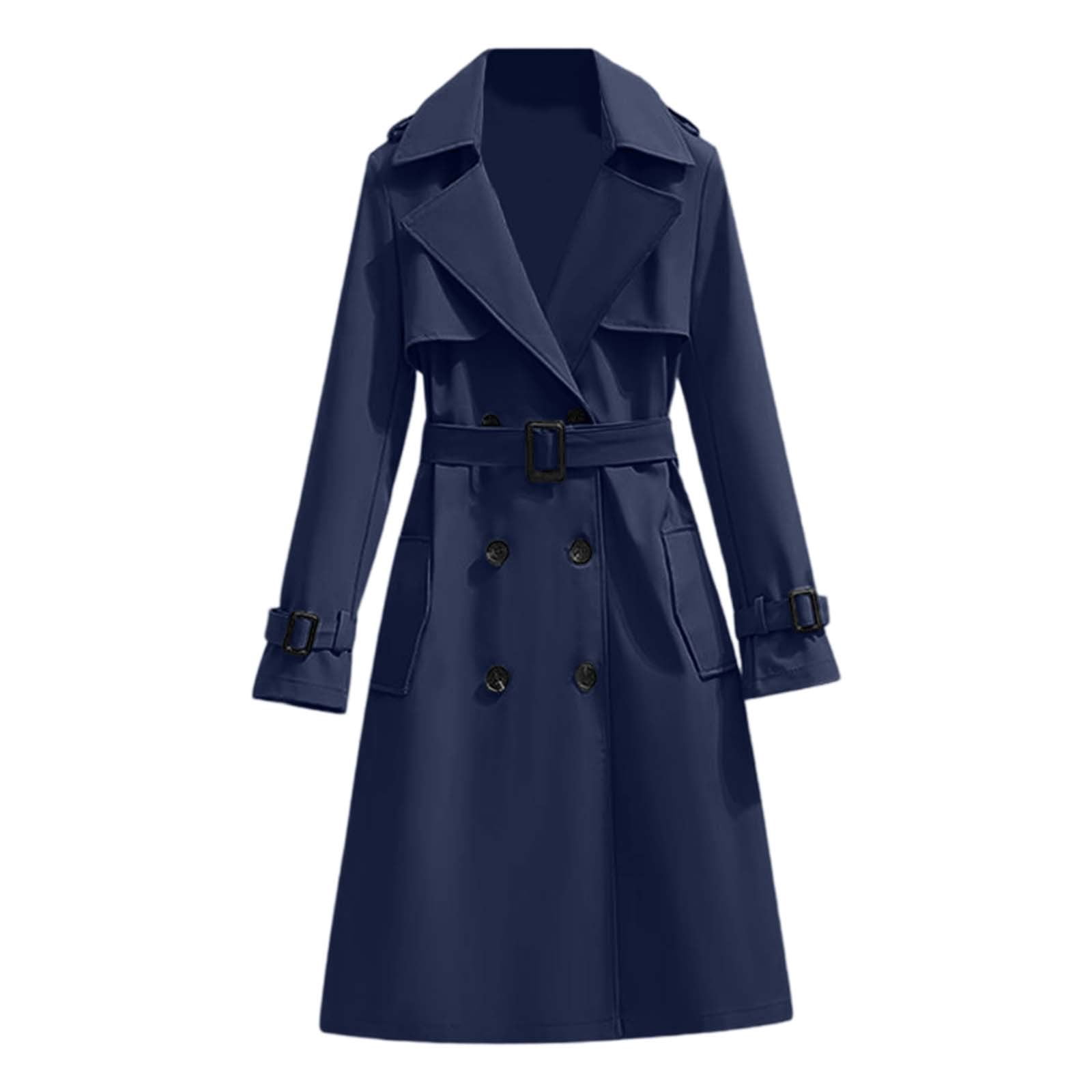 ChaoLingNeng Women's British Style Trench Coats Streetwear Double Long ...