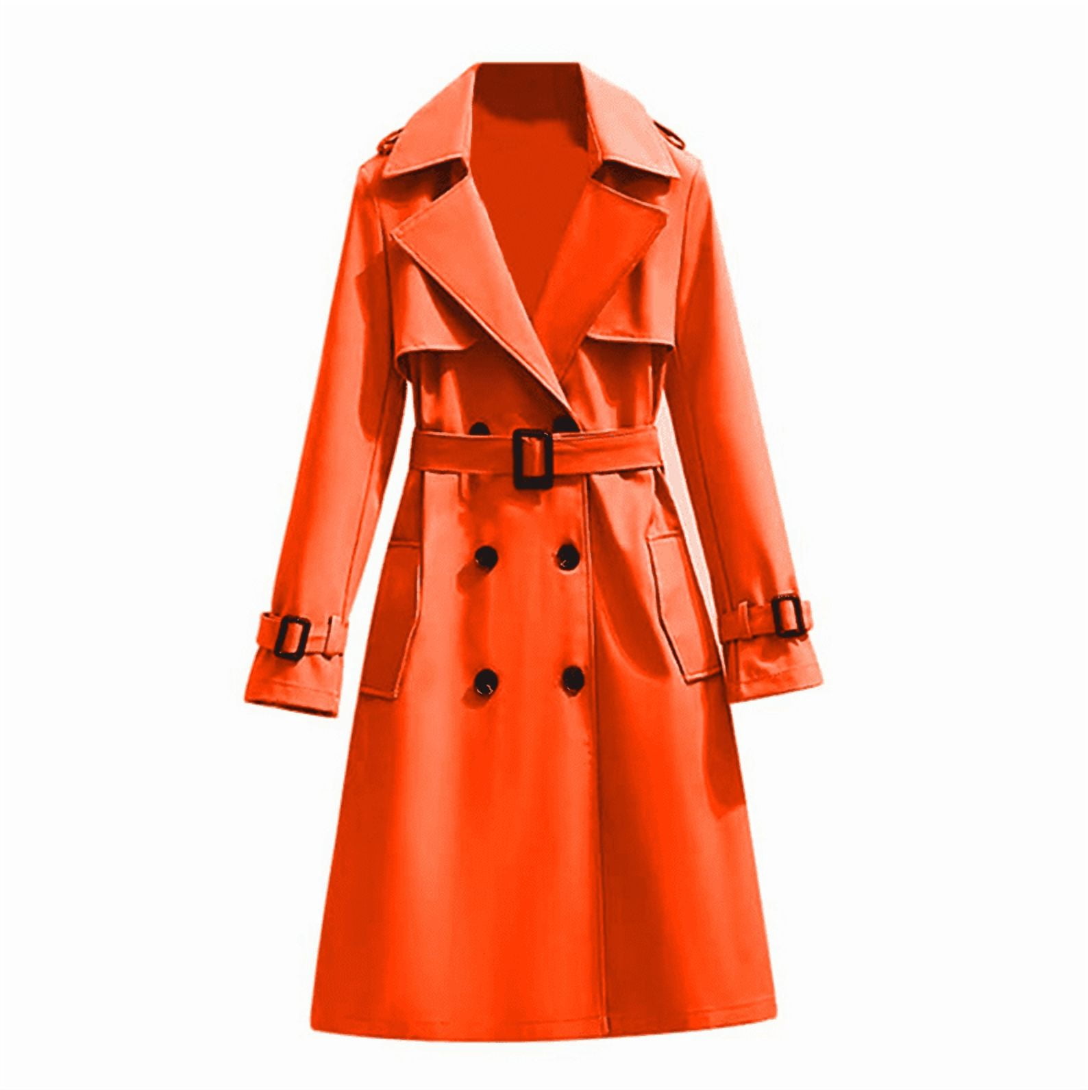 ChaoLingNeng Women's British Style Trench Coats Streetwear Double Long ...