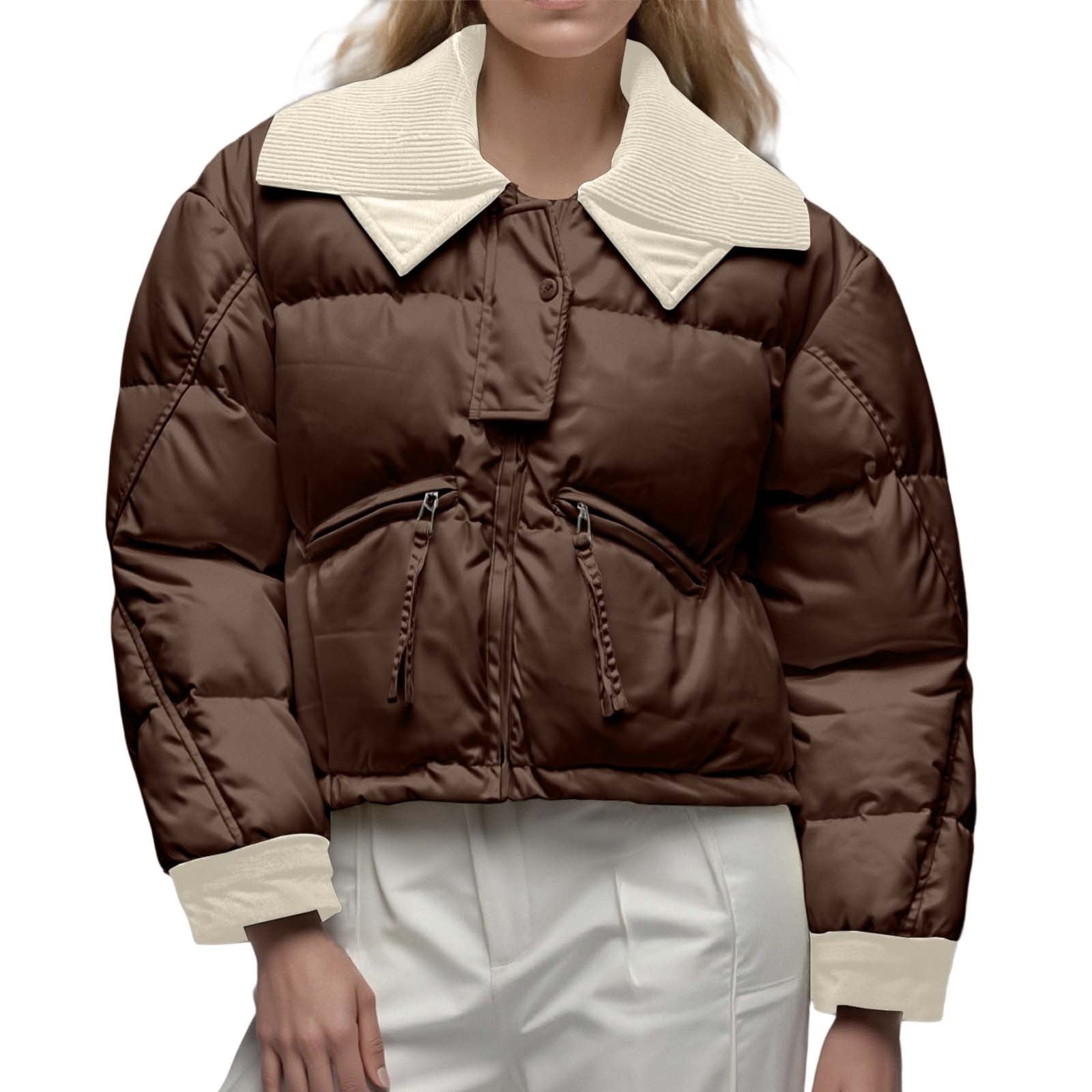 ChaoLingNeng Womens Black Puffer Jacket, Women's Winter Puffer Jacket ...