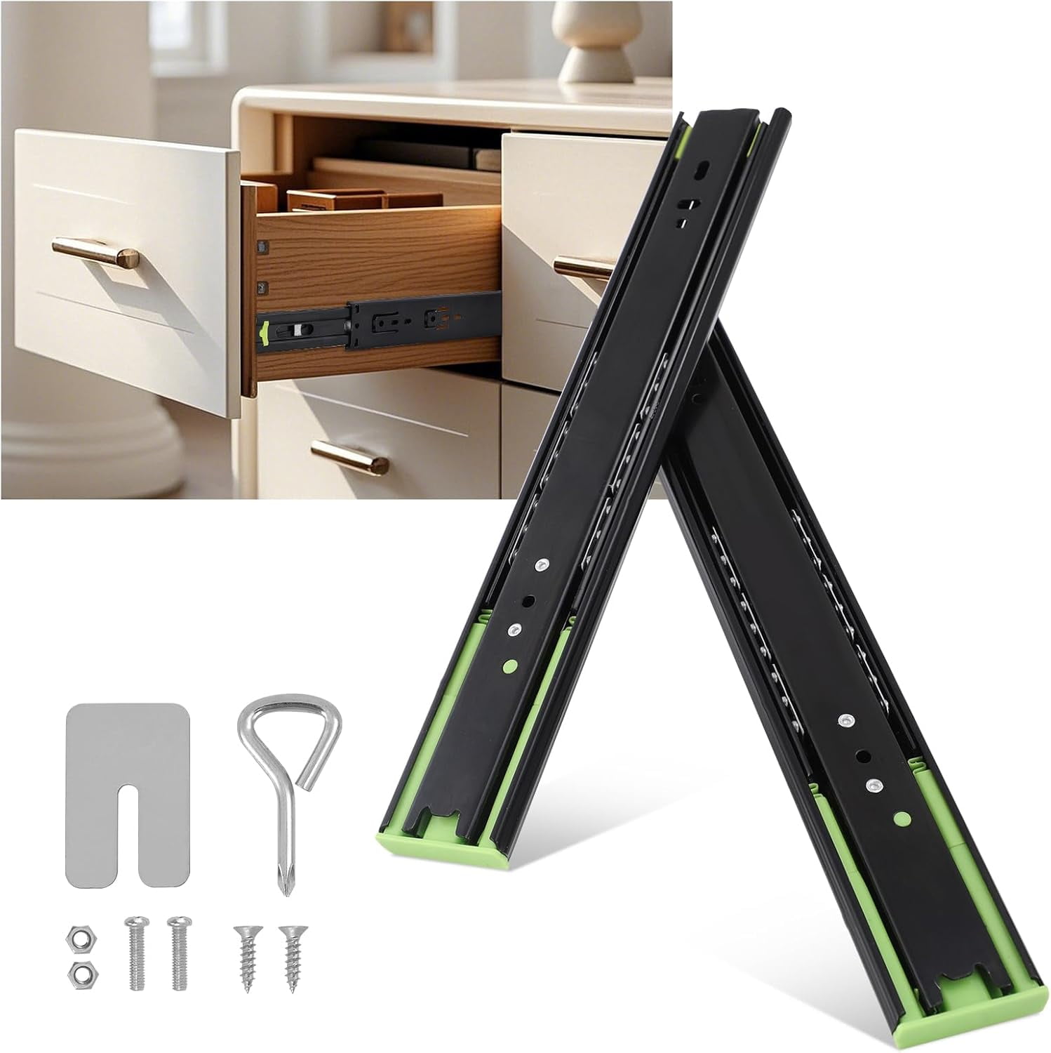 ChaoLink 12in 5 Pair Full Extension Drawer Slides Rails, Heavy Duty ...