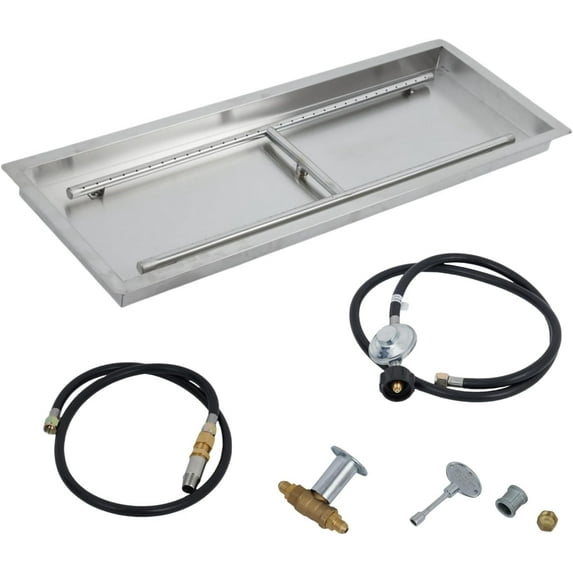 ChaoLink 30x10 Inch Stainless Steel Drop-In Square Fire Pit Burner Kit ...