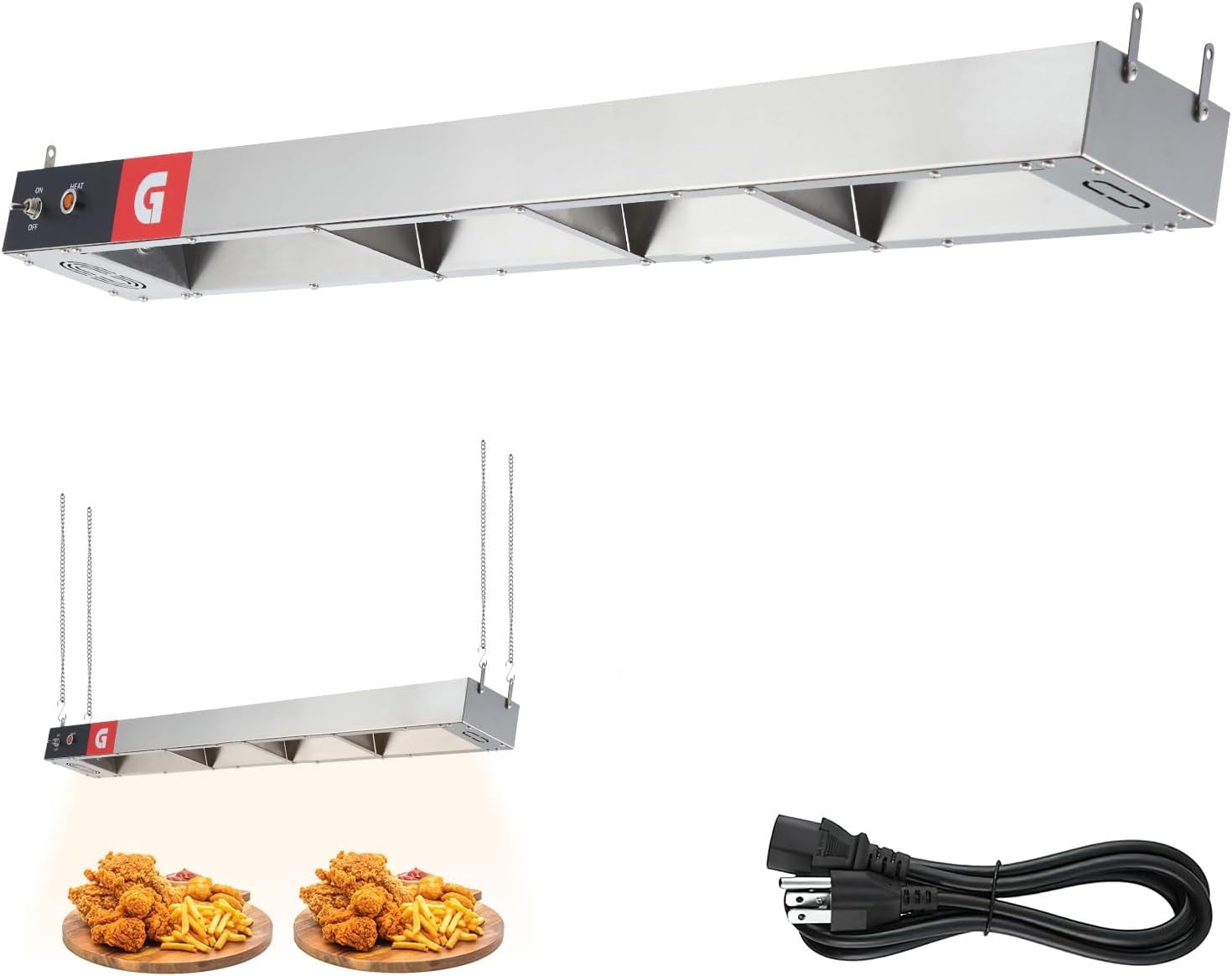 ChaoLink 36in Electric Strip Heater, 1000W Food Heat Lamp Overhead Food ...