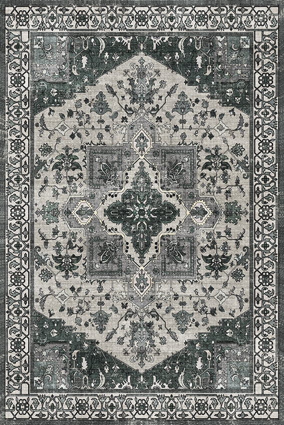 ChaoLink 802 Washable 1150Gsm Velvet Pearl Area Rugs - Xm-Persia-Kuang Yi Liu Fang, 9*12ft, Gray ...