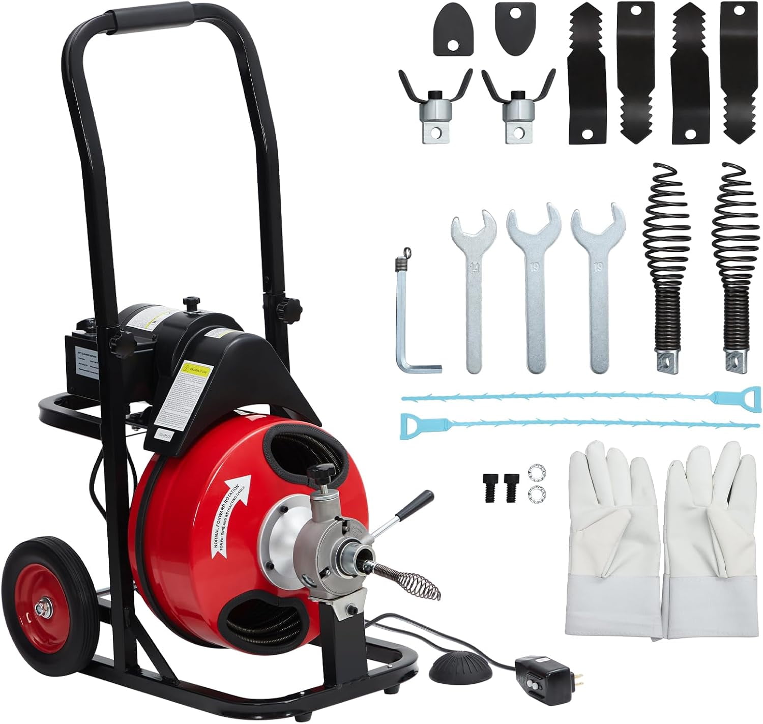 ChaoLink Auto Feed Drain Cleaner Machine, 75Ft x 1/2", 250W Motor ...
