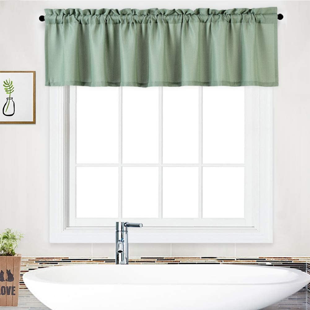 ChaoLink Waffle Textured Curtain Valance Weave Tailored Valance with ...
