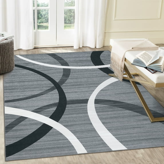 ChaoLink Washable 330G Velvet (Total 1150Gsm) Small Loop Velvet Tpr Backed Area Rug - Modern ...