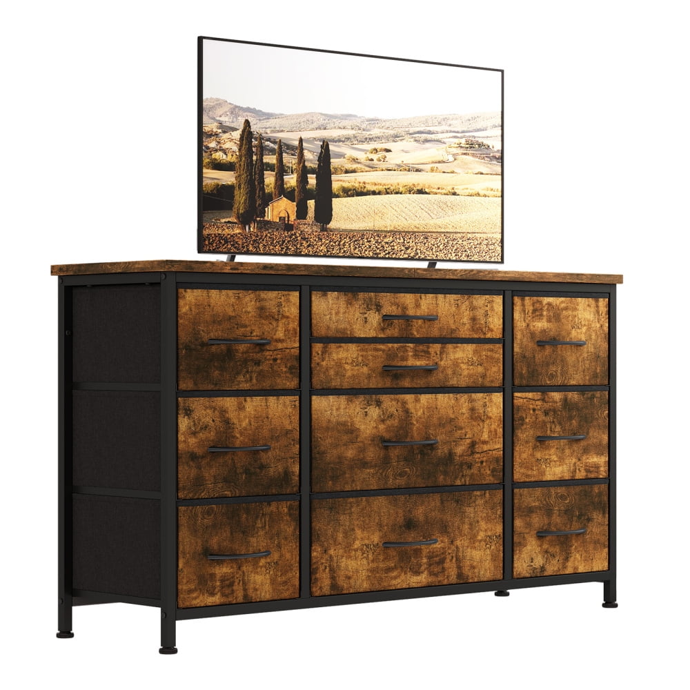 ChaoLink Wide Dresser with 10 Large Drawers, 55" TV Stand with Power ...