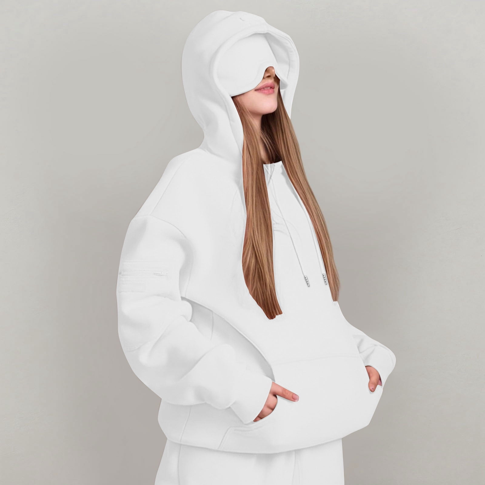 Chaoheng 2025 Women Y2k Hoodies Women's Sleep Hoodie with Built-in Eye ...