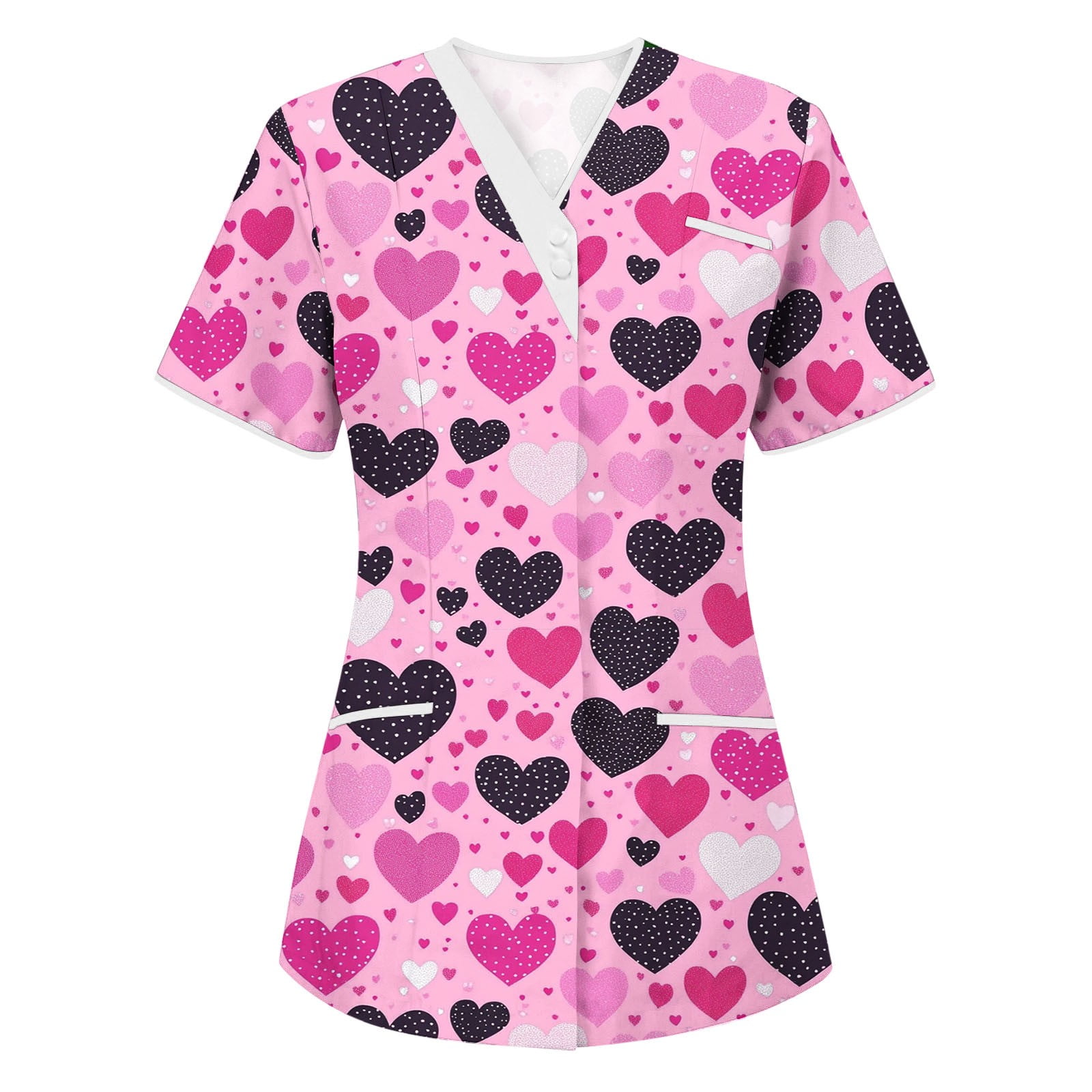 Chaoheng Nurse Uniforms Set Women Women's V-Neck Medical Scrub Short ...