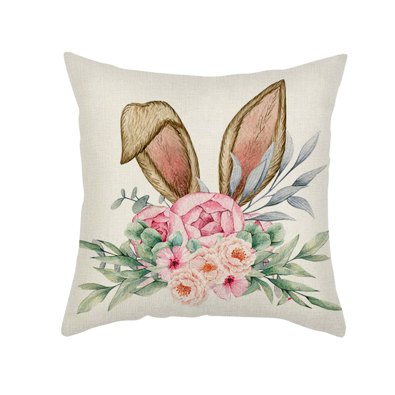 Chaolei Easter Pillow Covers 18X18 Easter Pillow Case Cute Bunny Print ...