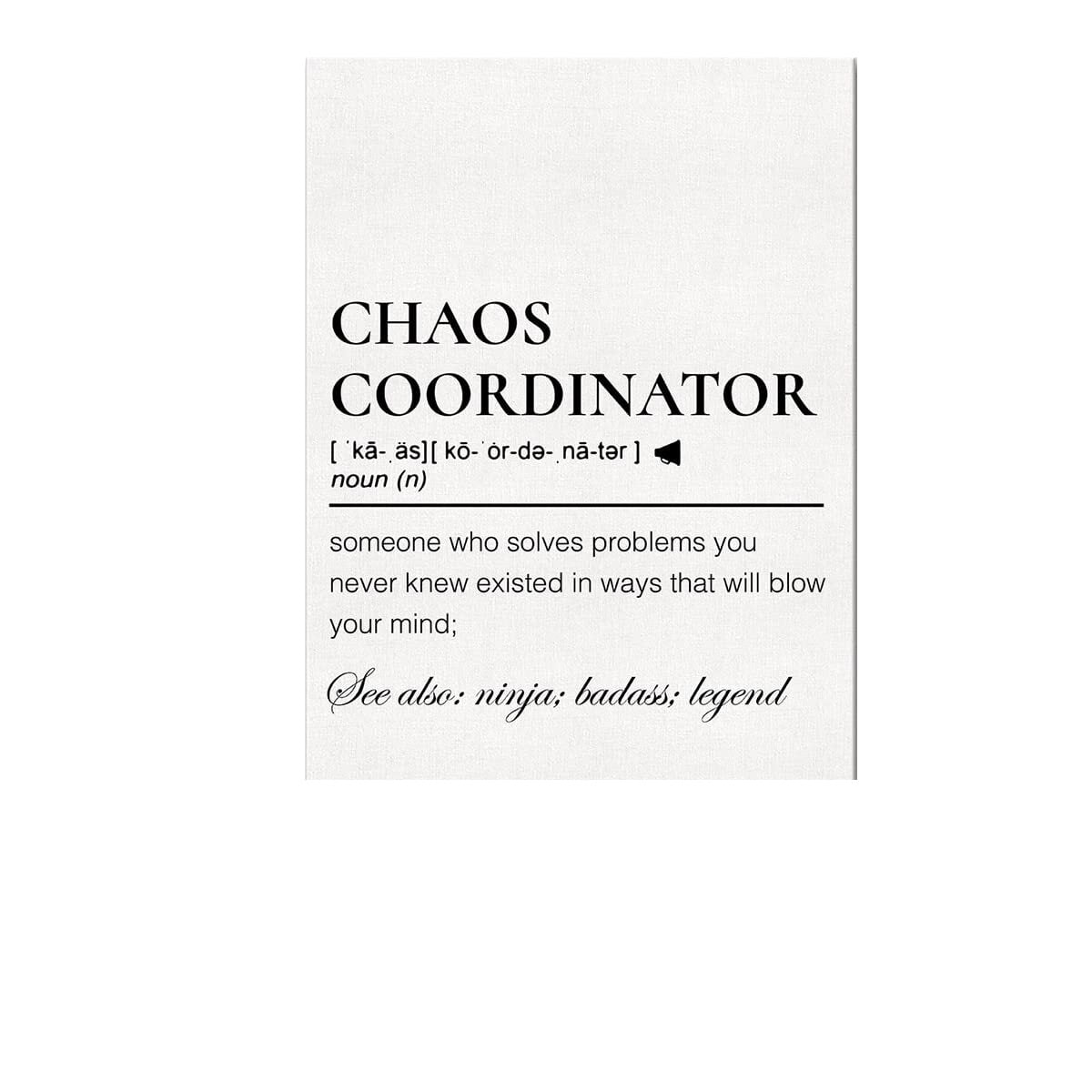 Chaos Coordinator Canvas Wall-Art Gifts Motivational School Counselor ...