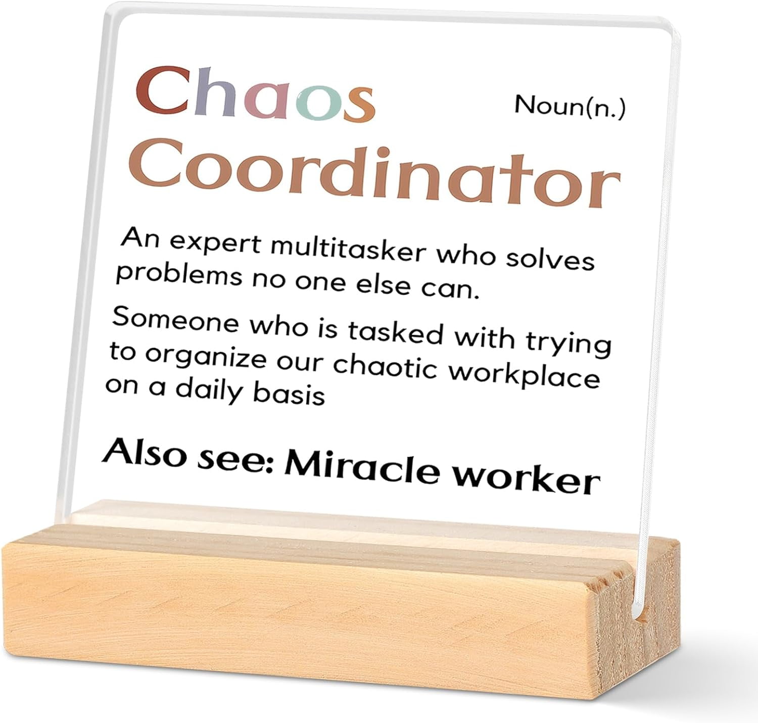 Chaos Coordinator Definition Desk Sign For Teacher, Boss, Christmas ...