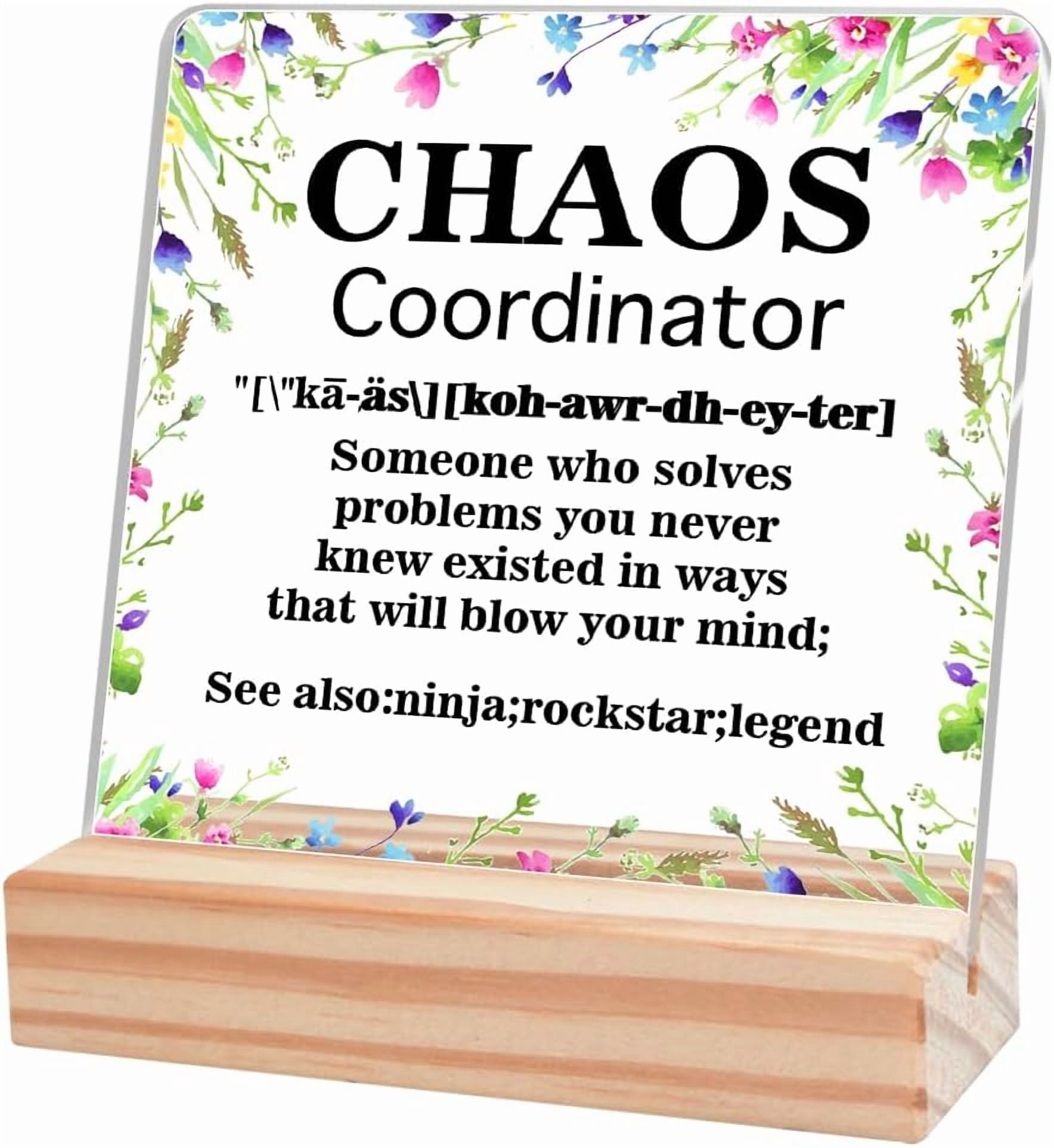 Chaos Coordinator Desk Sign,Chaos Coordinator Gifts for Women ...