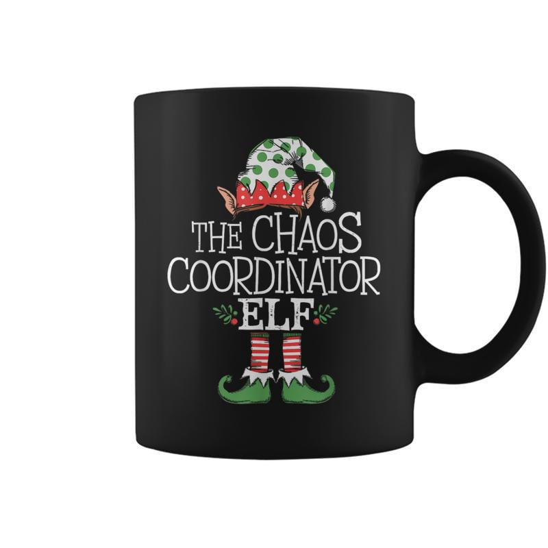 Chaos Coordinator Elf Elves Christmas Party Tree Present Coffee Mugs ...
