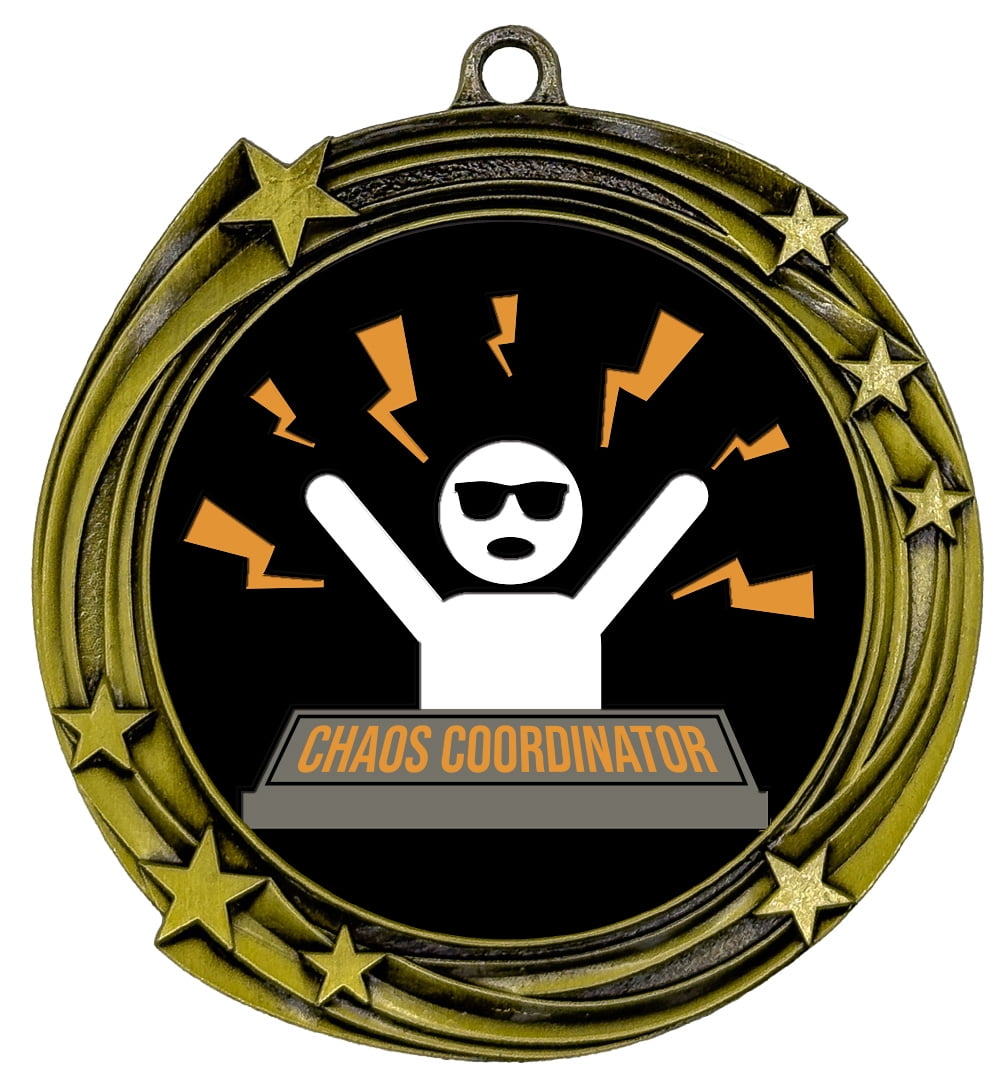 Chaos Coordinator Novelty Stars Design Medal | Funny Coworker or Family ...