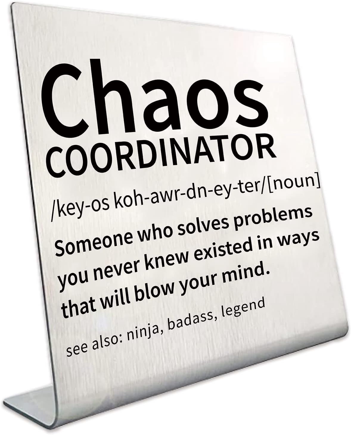 Chaos Coordinator Office Signs Desk Decorations Sign Plaque Stainless ...