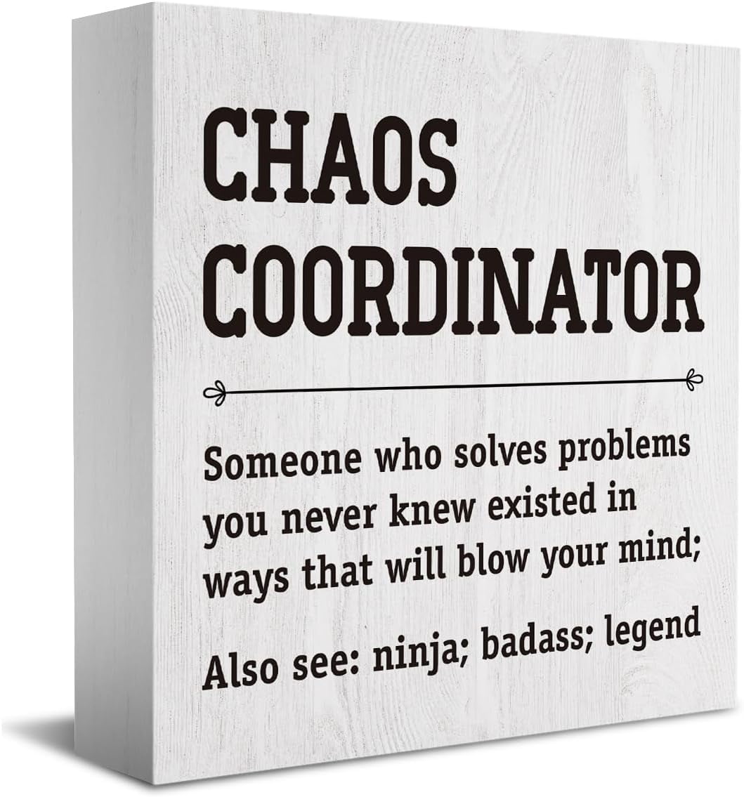 Chaos Coordinator Thank You Gifts Office Decor Funny Motivational Desk ...