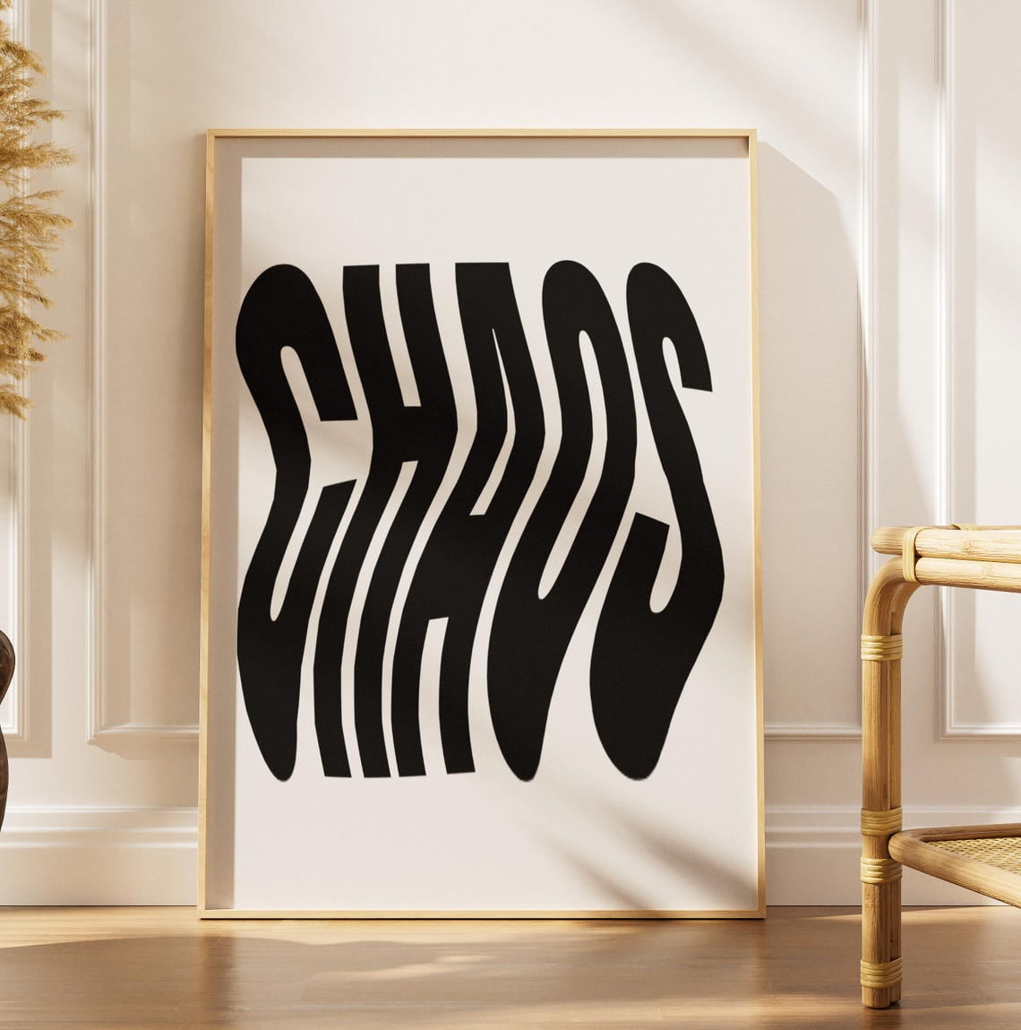 Chaos Distorted Typography Poster, Vintage Style Wall Art, Available In ...