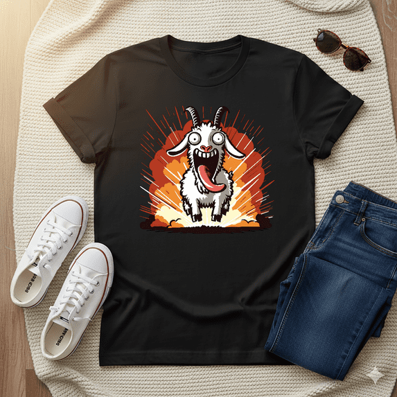 Chaos Goat Explosion Funny Farm Simulation Gamer Humor Unisex T-shirt ...