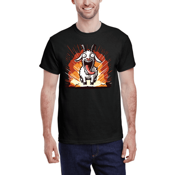 Chaos Goat Explosion Funny Gamer Farm Animal Simulation Unisex T-Shirt ...