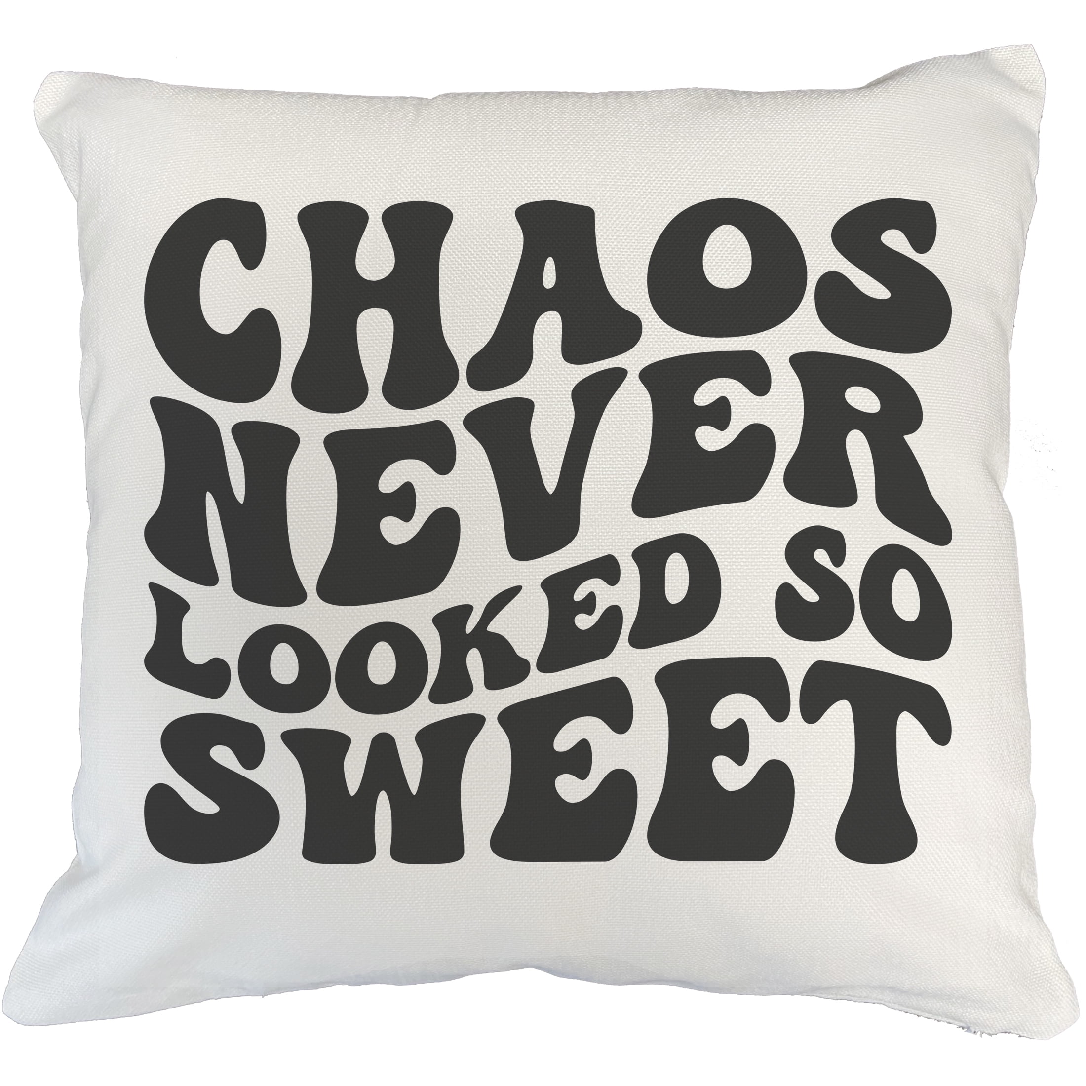 Chaos Never Looked So Sweet, Sarcastic Quote, Groovy Retro Wavy Text ...