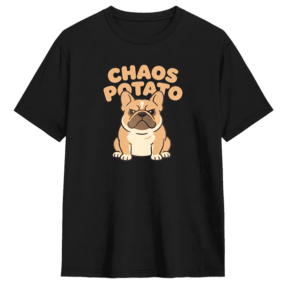 Chaos Potato French Bulldog Retro Graphic Tee for Men and Women, Funny ...