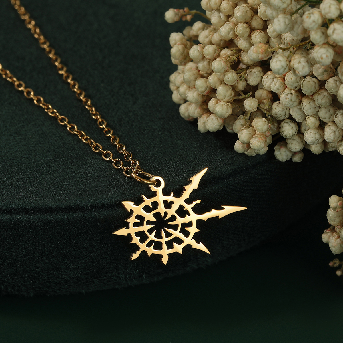 Chaos Star Pendant Stainless Steel Necklace Magic Symbol Mark of Chaos ...