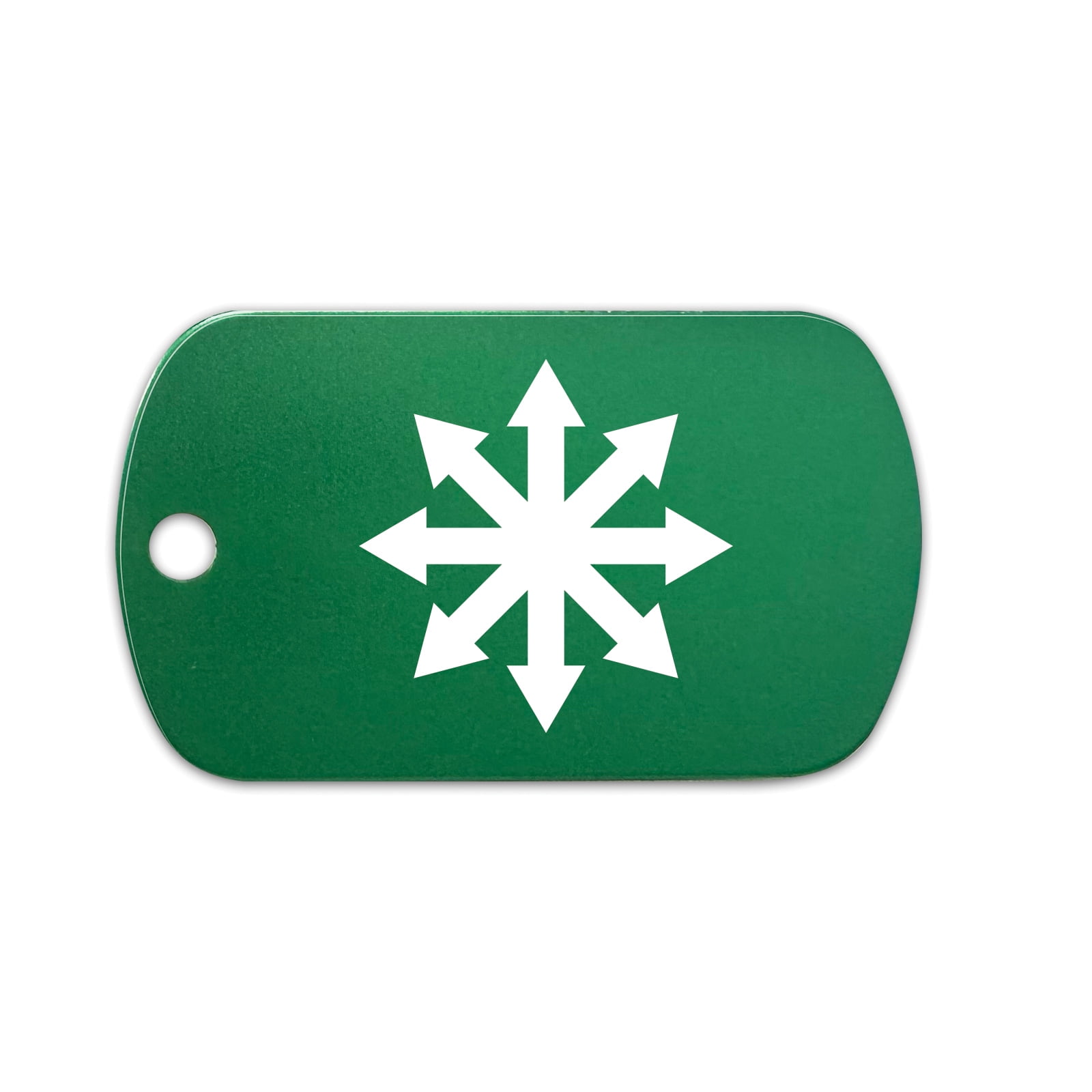 Chaos Symbol GI Dog Tag Aluminum Keychain #2 - Green - Walmart.com