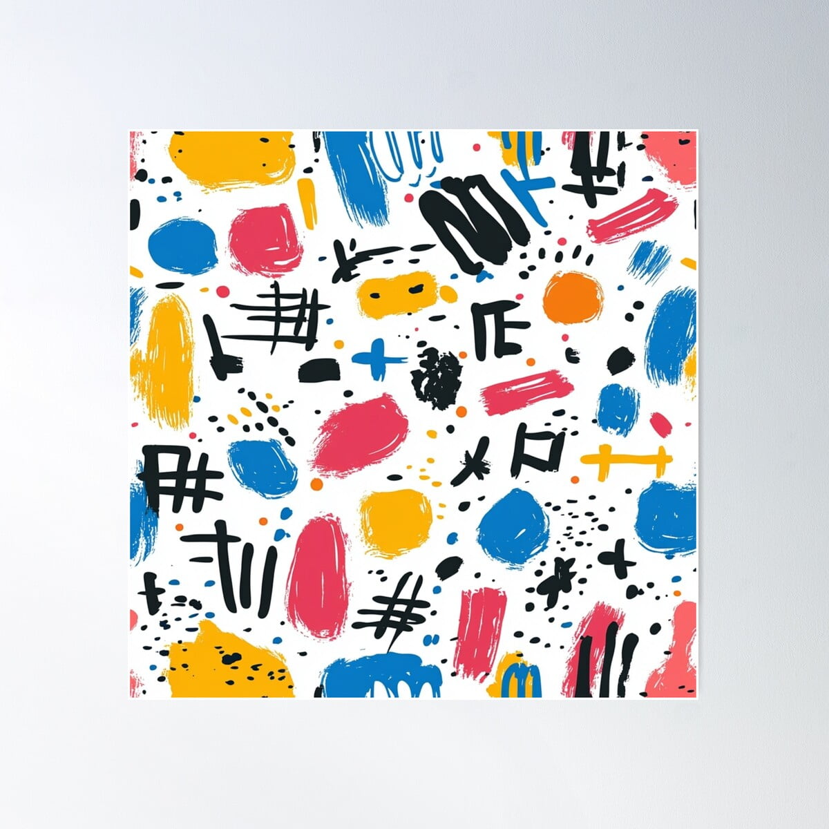 Chaotic Artistic Strokes | Seamless Freehand Pattern Poster Wall Art ...