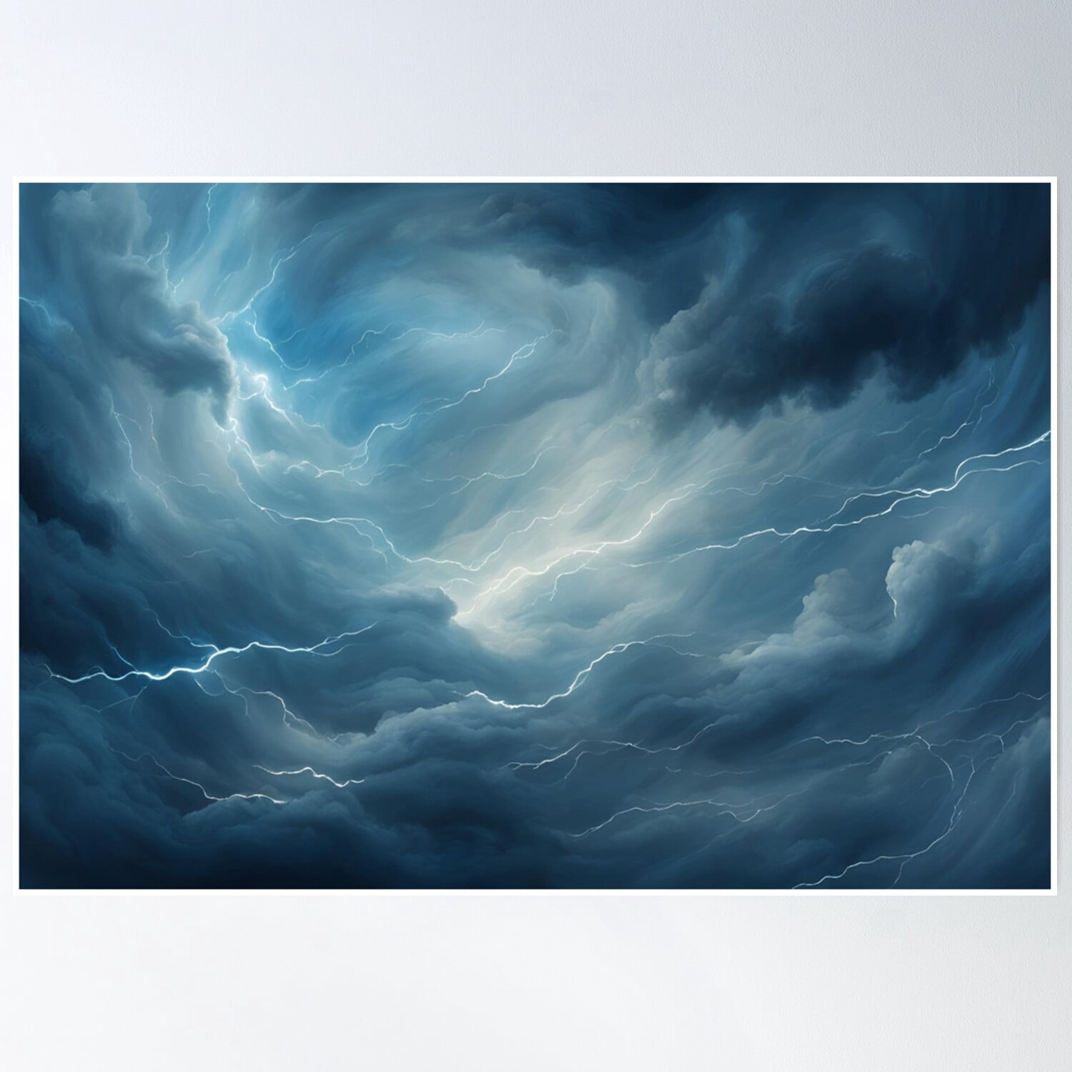 Chaotic Blue Sky Poster Wall Art, Modern Wall Decor, 12x18 UNFRAMED ...