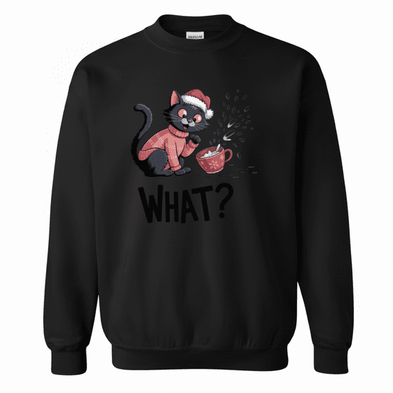Chaotic Cat Christmas Lights Funny Kitty Holiday Humor Sweatshirt, up ...