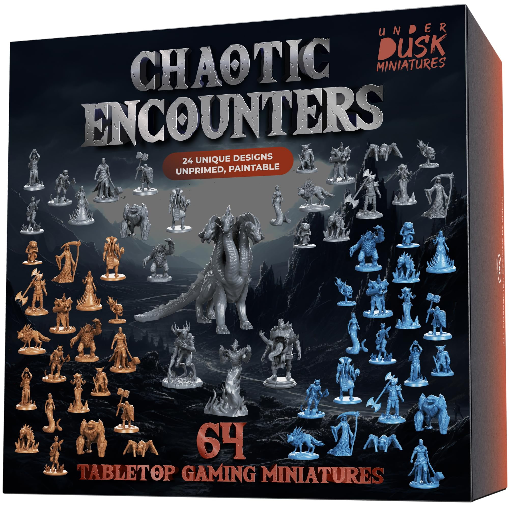 Chaotic Encounters - 64 MMF7 Tabletop Gaming Miniatures for RPG ...