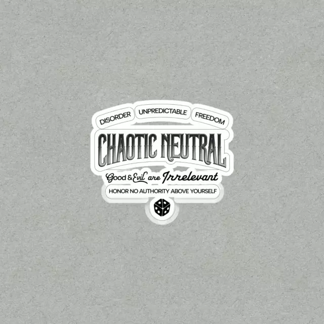 Chaotic Neutral D&D Alignment Sticker - Good & Evil Are Irrelevantphone ...