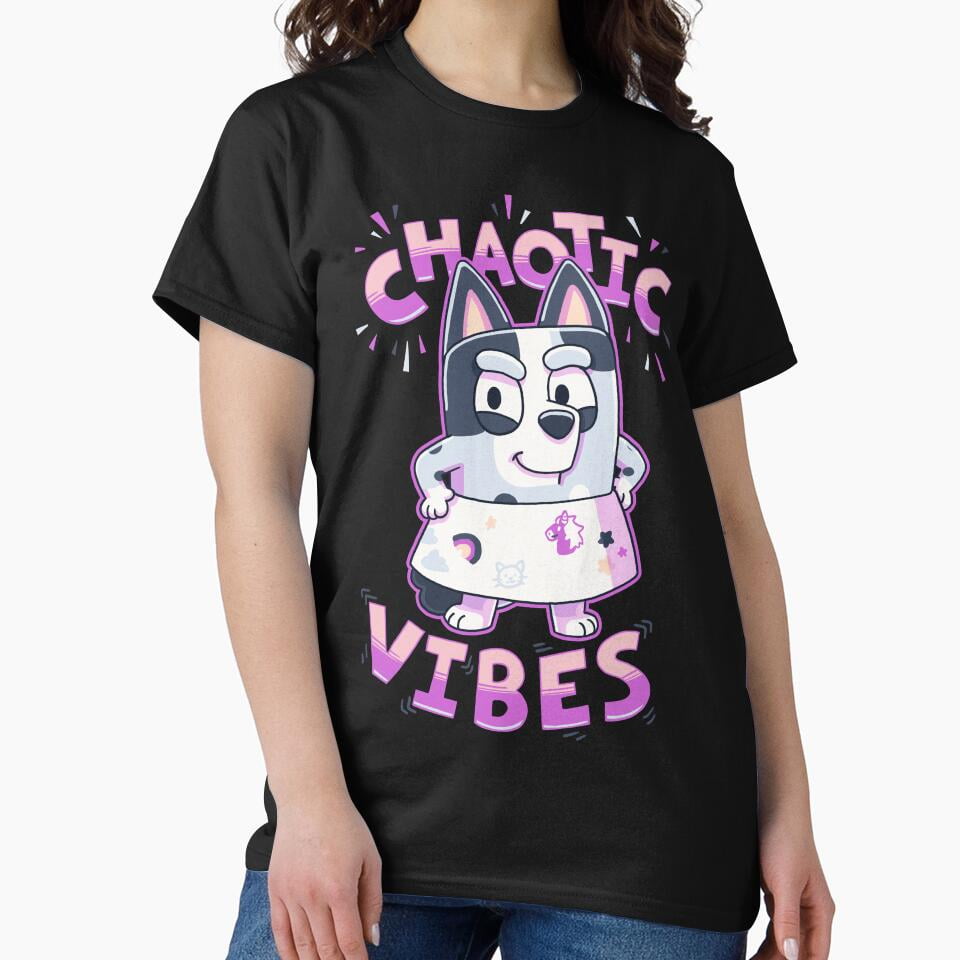 Bluey Chaotic Vibes Muffin Heeler // Bingo Bandit Chilli Stripe Classic ...