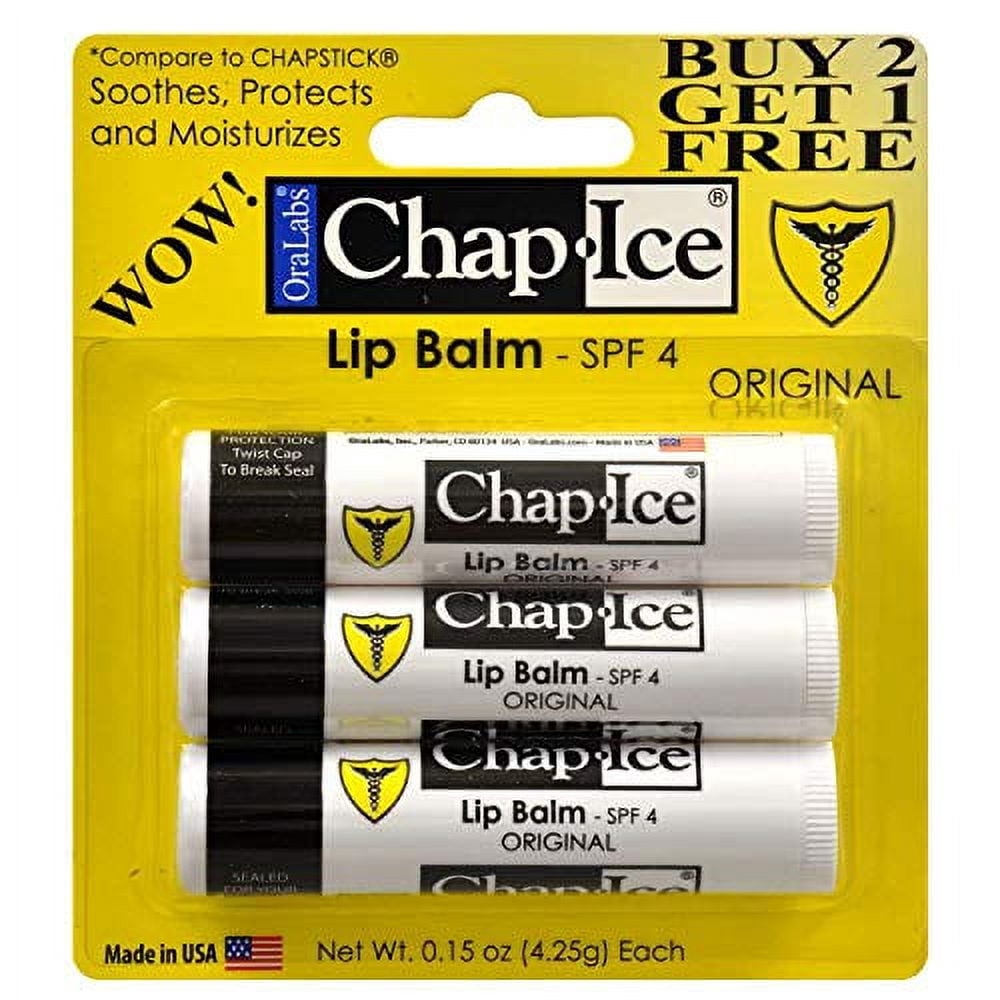 Chap-Ice SPF 4 Premium Lip Balm, Original , 3 pack - Walmart Business ...