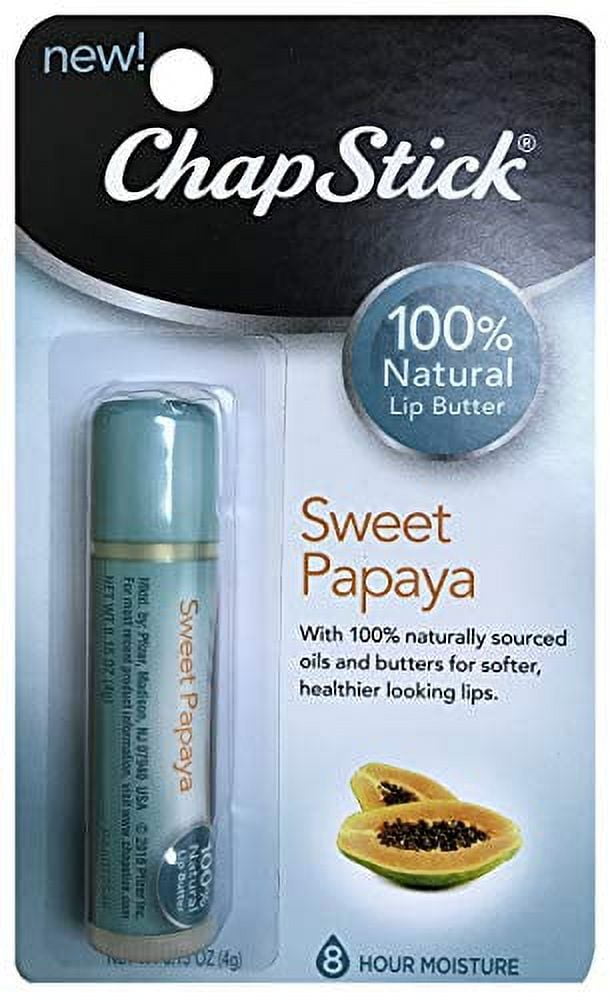 ChapStick 100% Natural Lip Butter Sweet Papaya 0.15 oz, Total Hydration ...