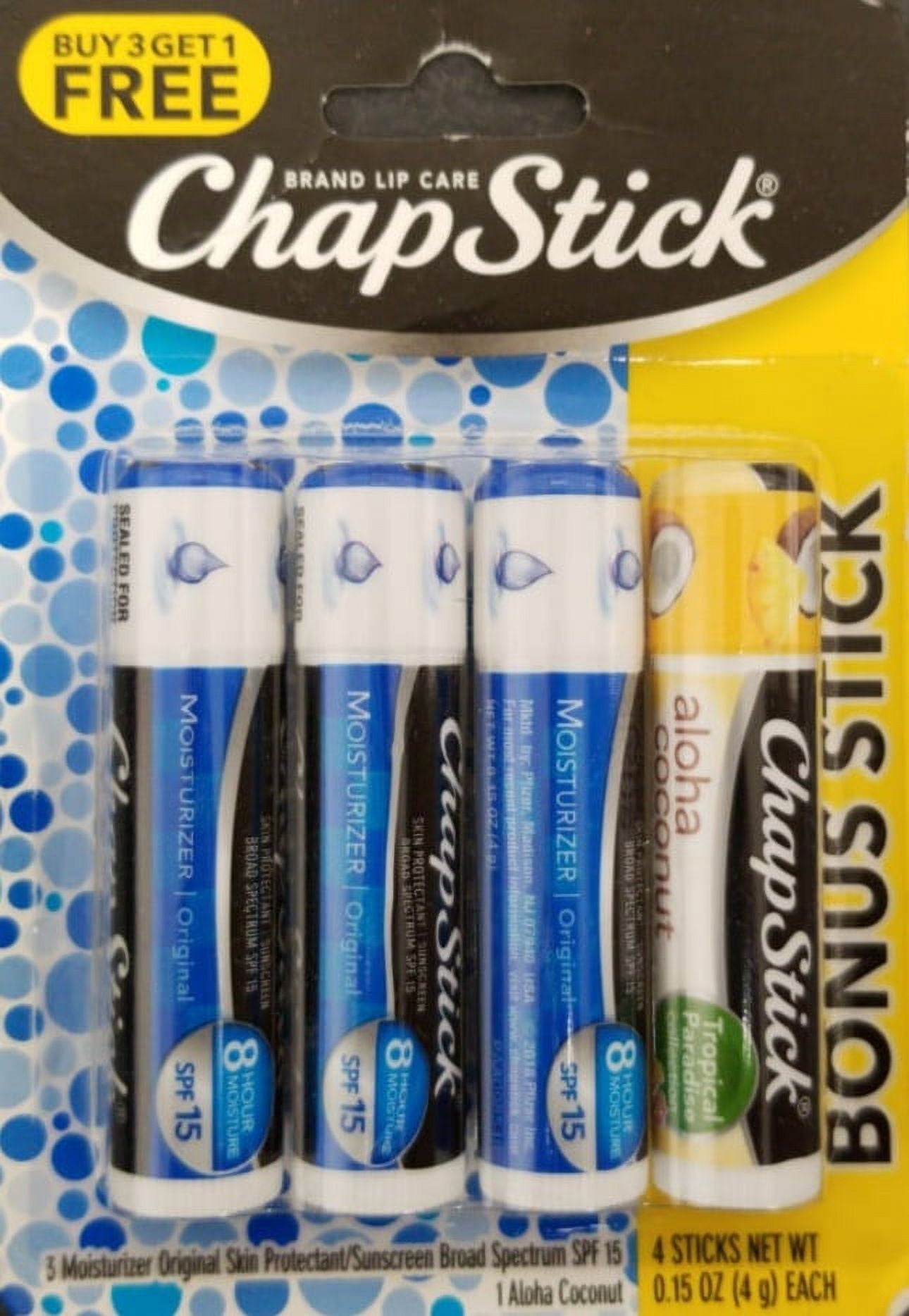 ChapStick Aloha Coconut Lip Balm, 4 Pack - Walmart.com