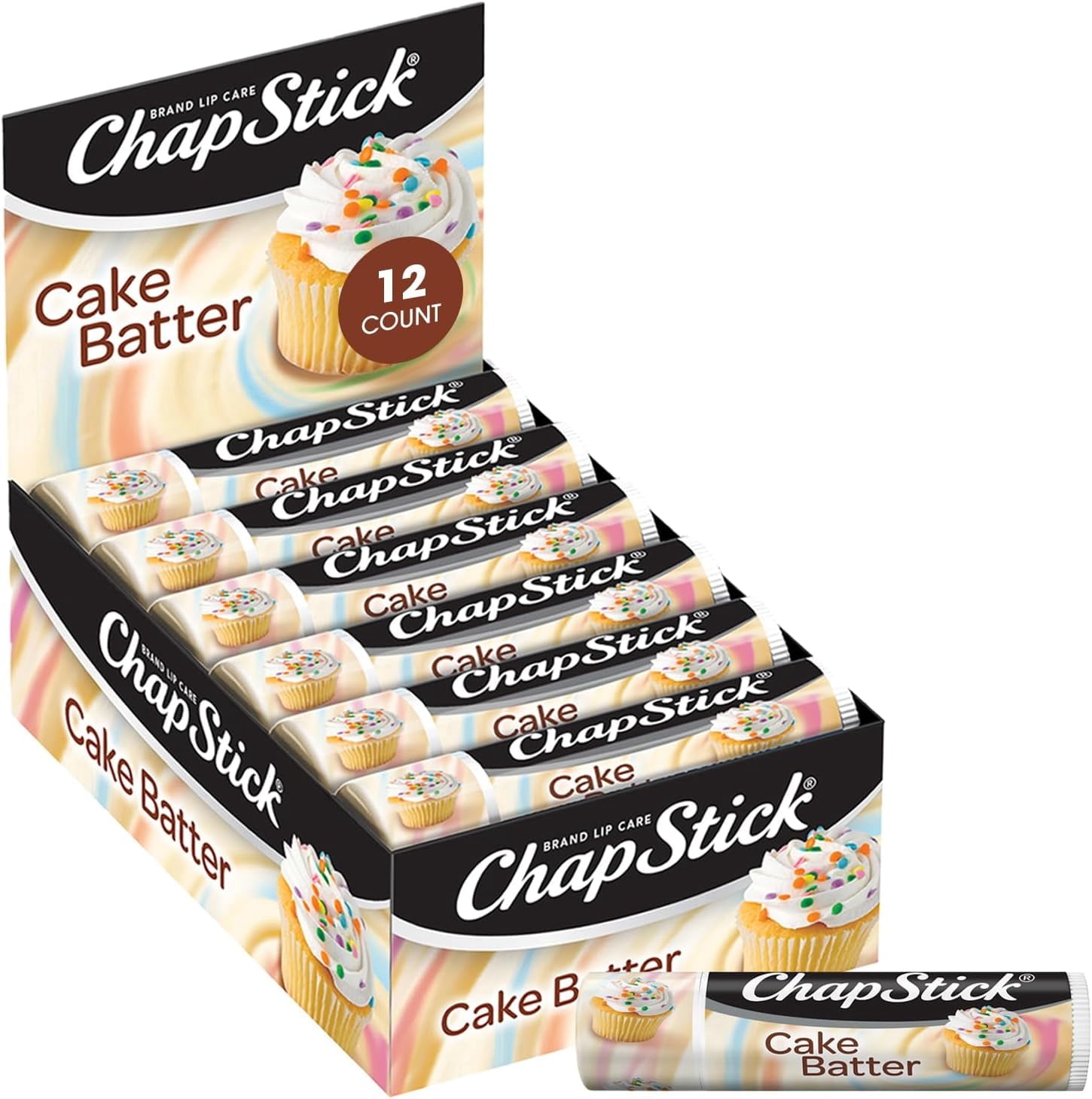 ChapStick Bulk Lip Balm, Cake Batter, 12-Pack – Delicious & Sweet Lip ...