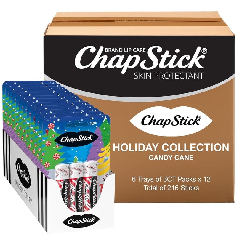 ChapStick Bulk Lip Balm Candy Cane, Lip Care Tubes, 0.45 oz, 216 CT ...