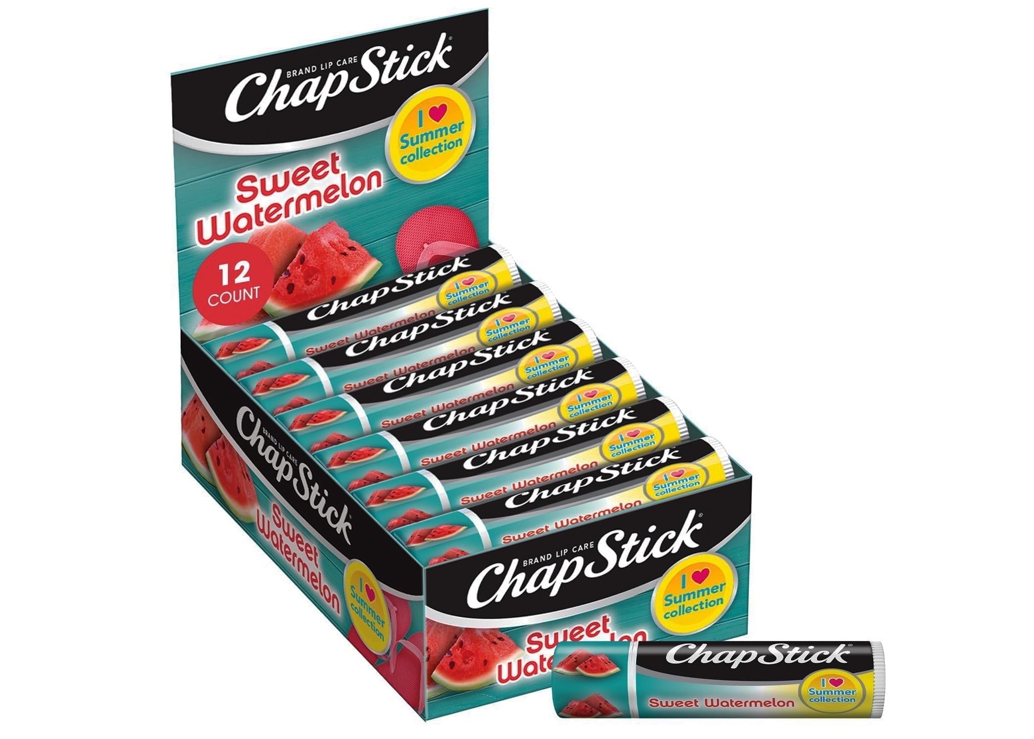 ChapStick Bulk Lip Balm, Sweet Watermelon, 12-Pack – Juicy & Fruity ...