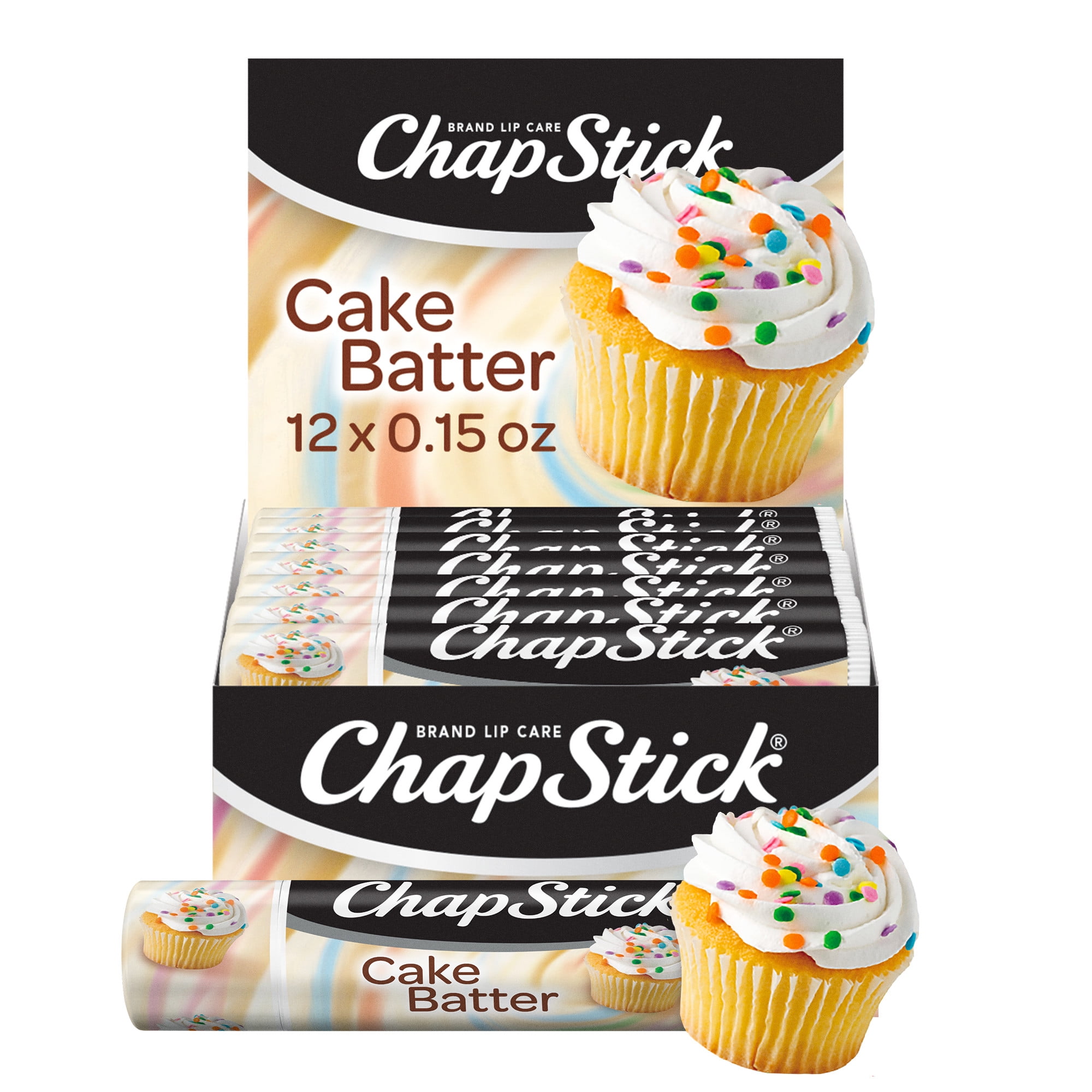 ChapStick Cake Batter Flavored Lip Balm Tubes - 0.15 Oz (Pack of 12 ...