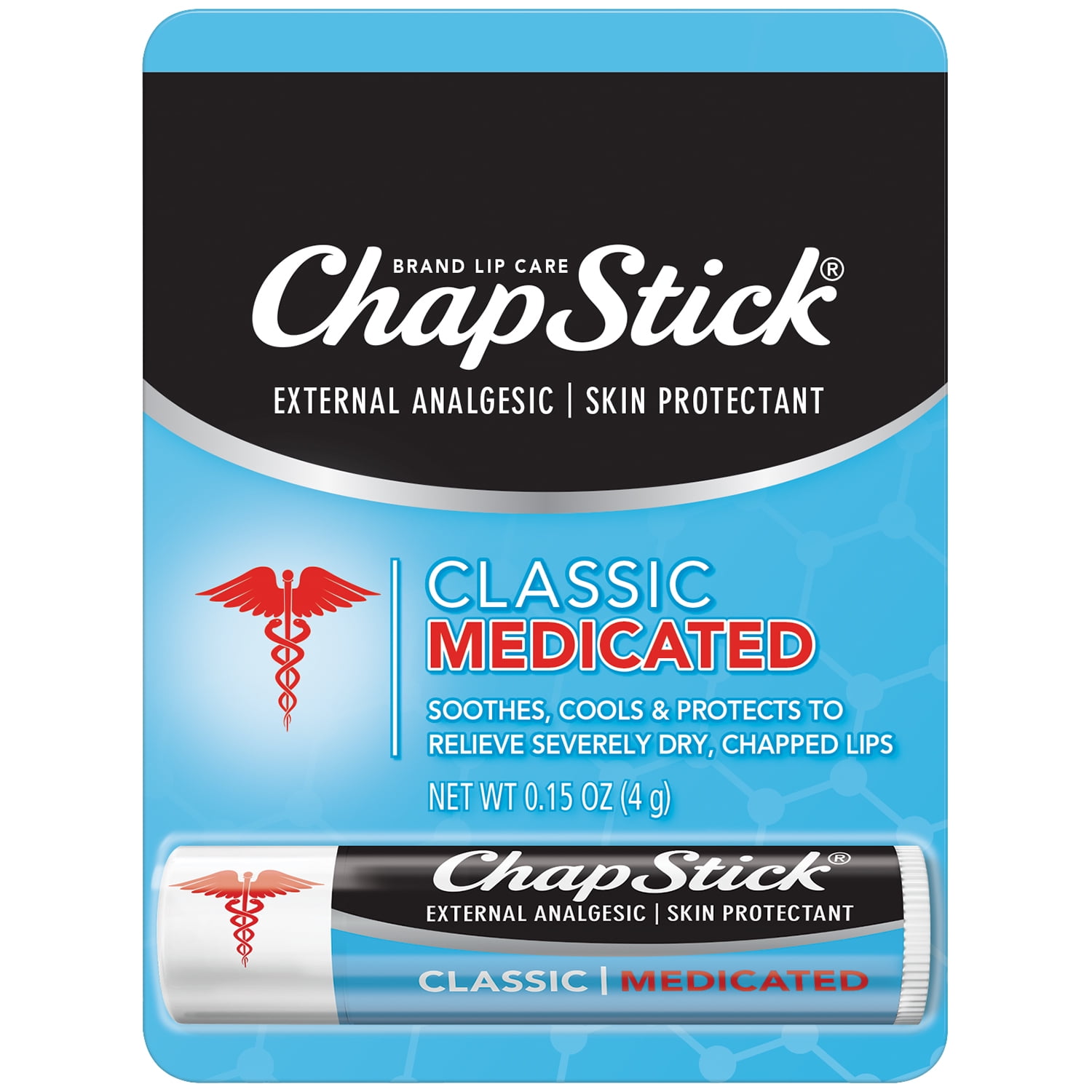 ChapStick Classic (Medicated Flavor, 0.15 Ounce) Lip Balm Tube, Skin ...