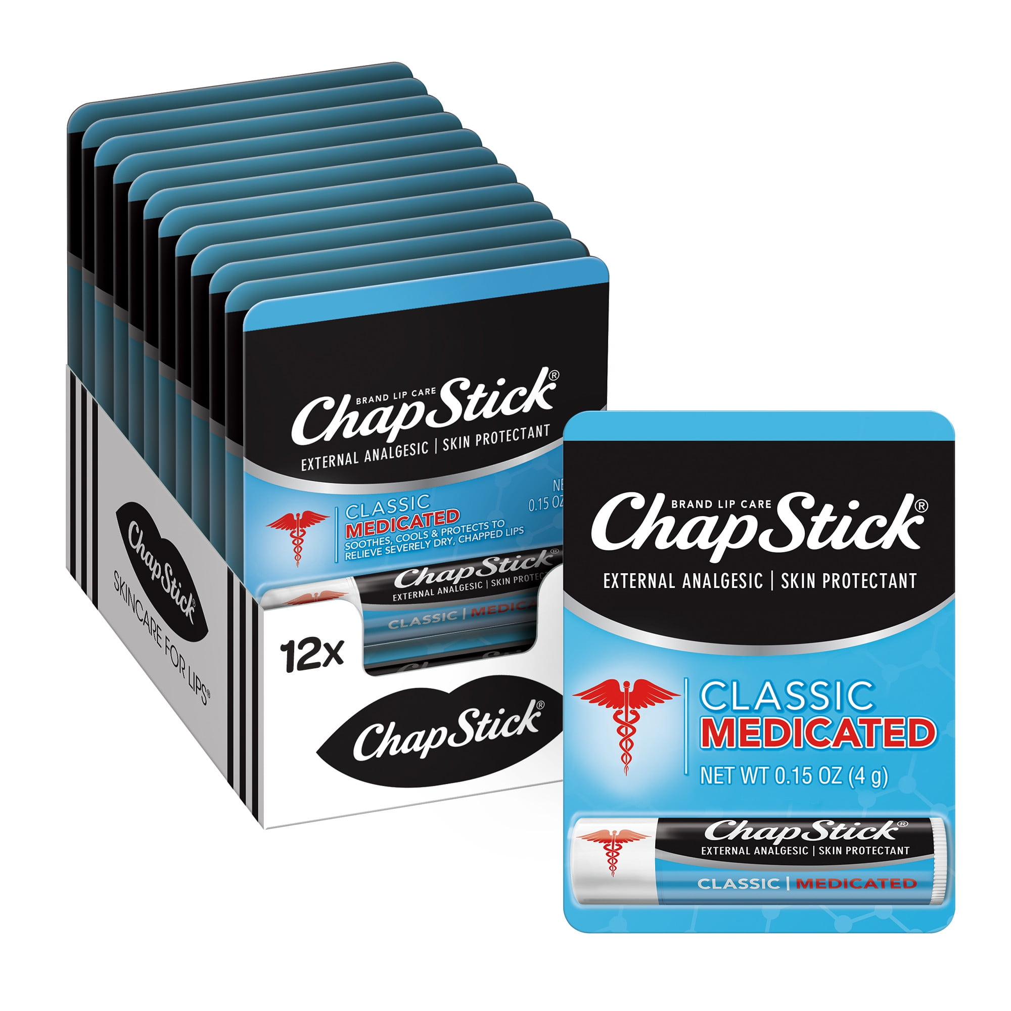 ChapStick Classic Medicated Lip Balm Tubes, Father's Day Gift - 0.15 Oz ...