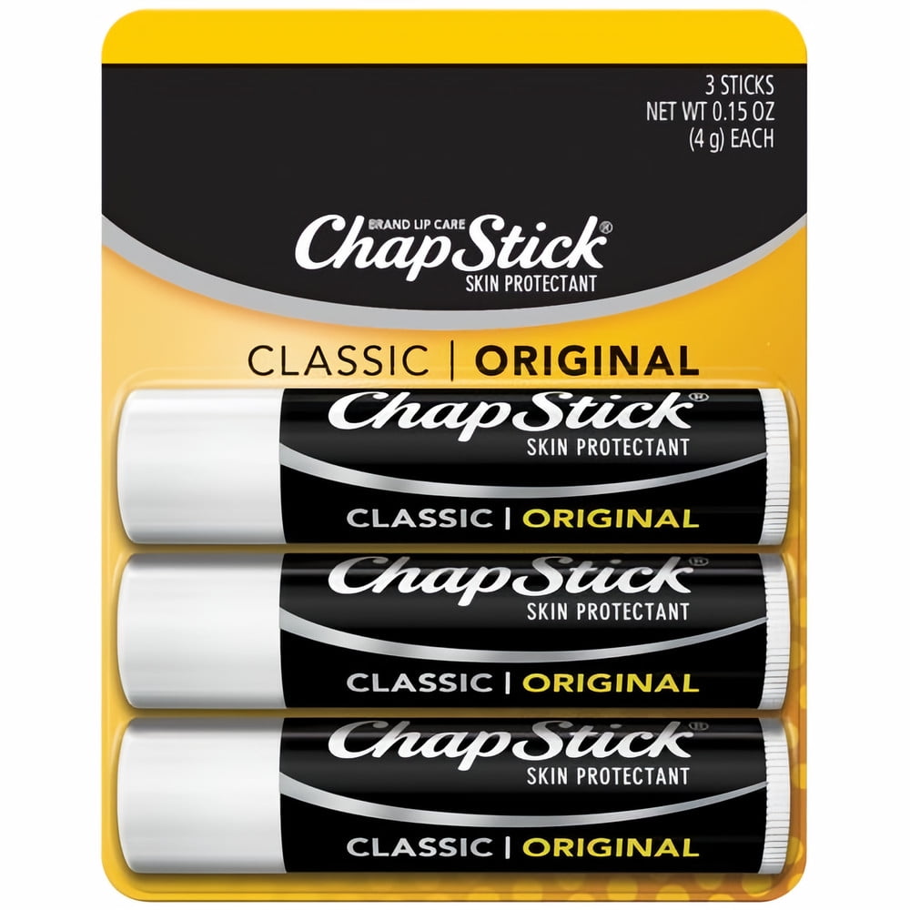 ChapStick Lip Balm Classic Original Tubes Pack of 3 for Soft, Smooth ...