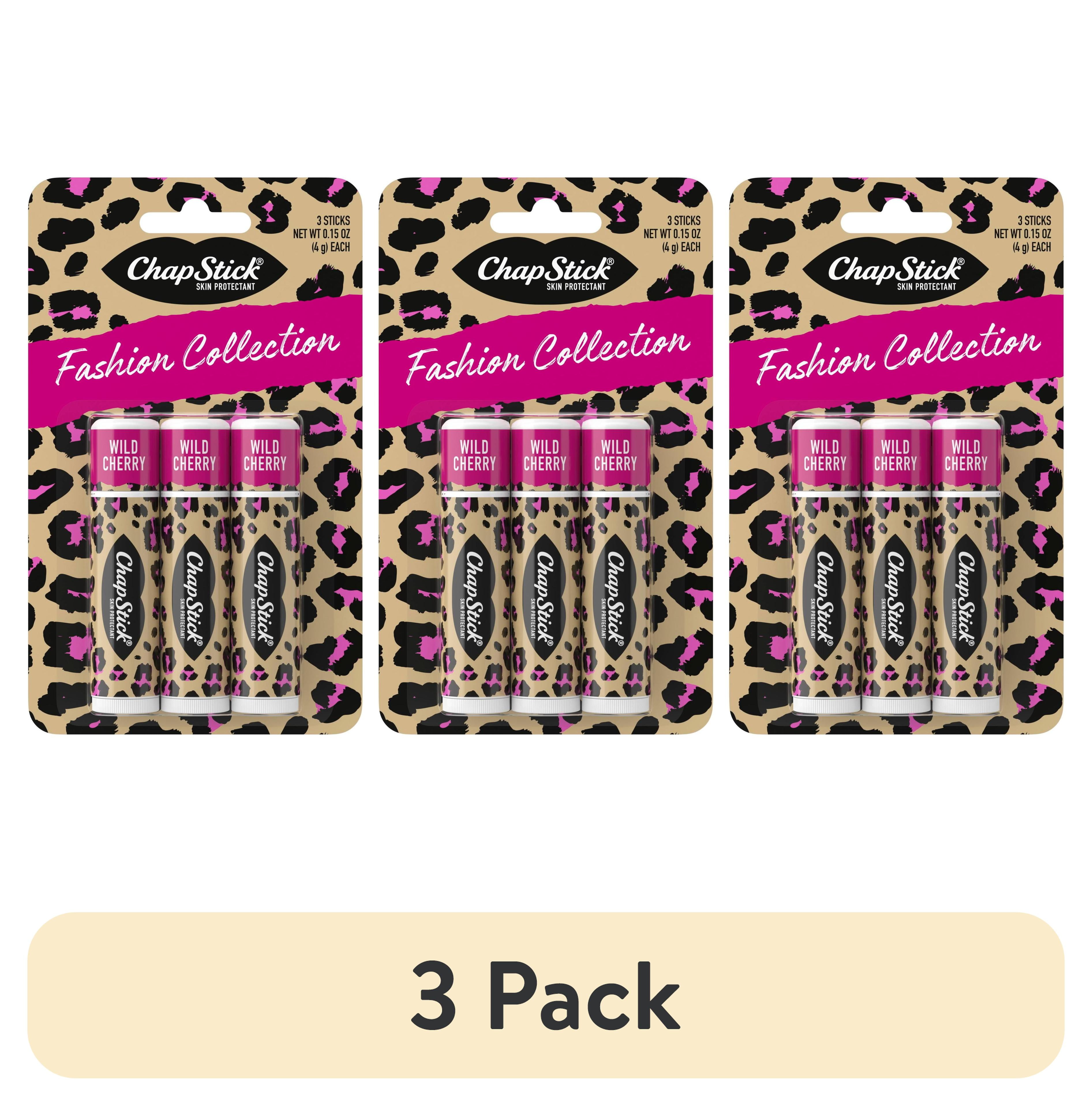 (3 pack) ChapStick Fashion Collection Leopard Lip Balm, Wild Cherry ...