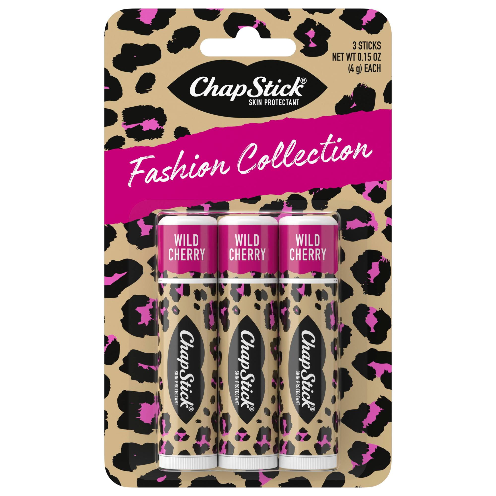 ChapStick Fashion Collection Leopard Lip Balm, Wild Cherry Flavored, 0. ...