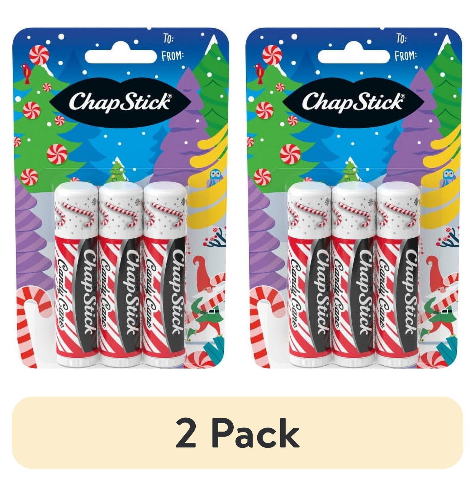 (2 pack) ChapStick Holiday Candy Cane Flavored Lip Balm, 0.15oz, 3 Pack ...